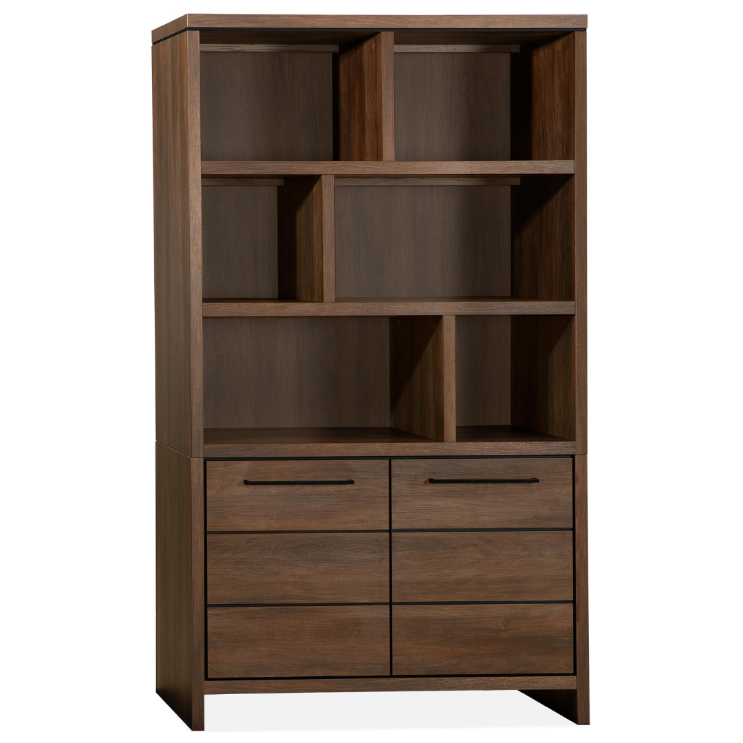 Wandkast Sterre Midden - Dark Almond | 2 Deurs & 6 Open Vakken | Seinen ...